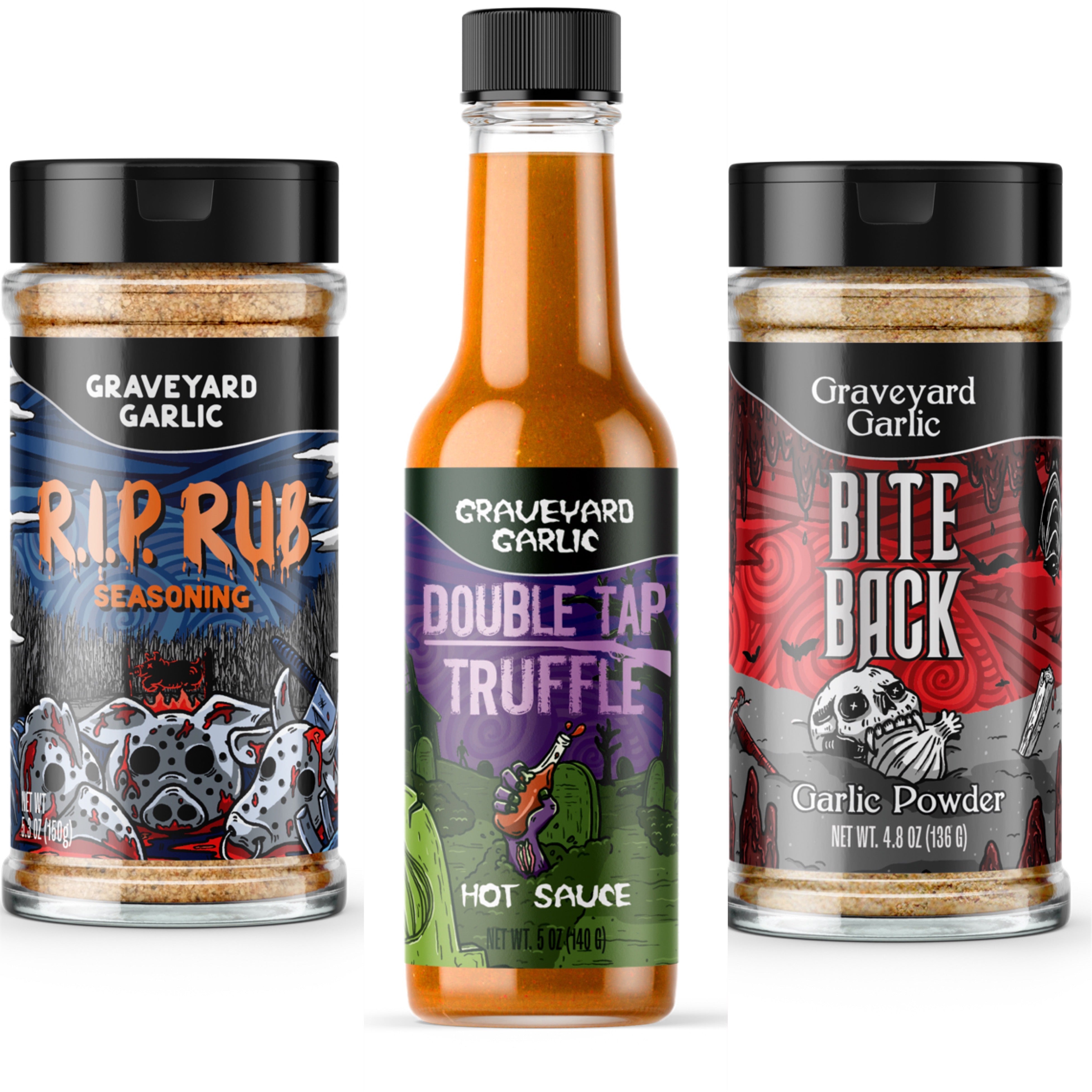Trilogy of Terror Multipack | Truffle Hot Sauce | Garlic Seasonings ...